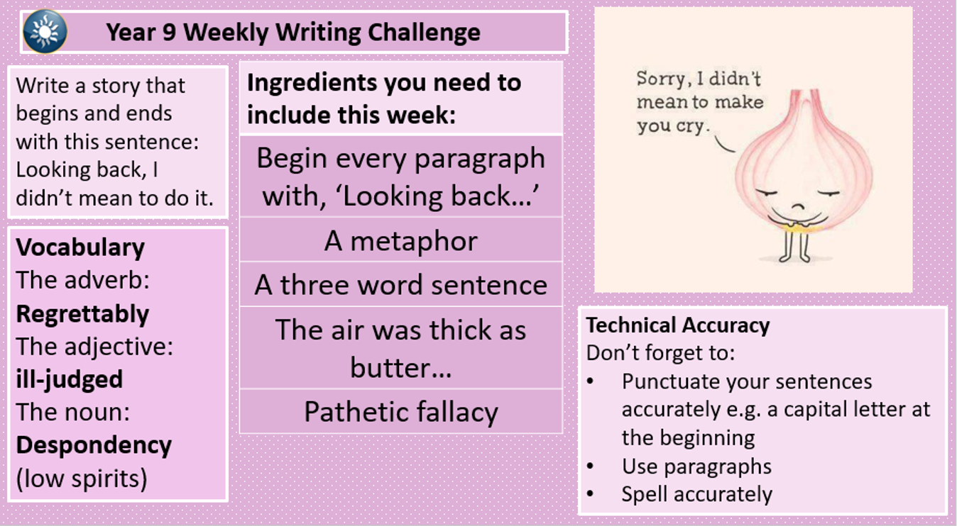 On our Weekly Writing Challenges 2017-18 – The Learning Profession