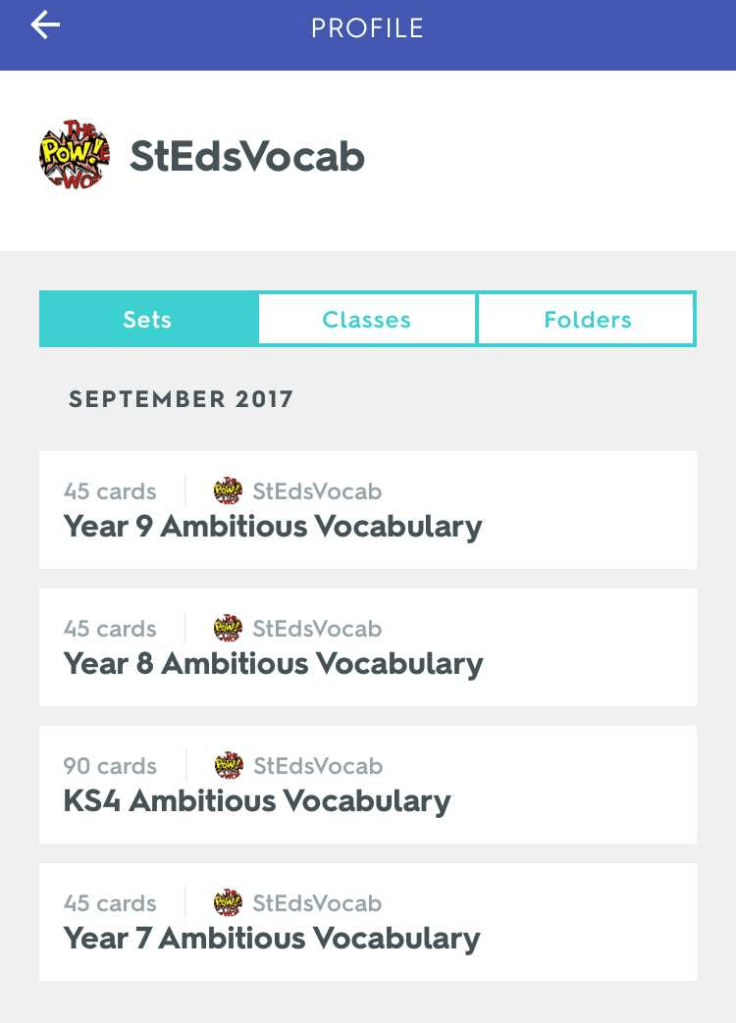On using Quizlet to learn ambitious vocabulary – The Learning Profession